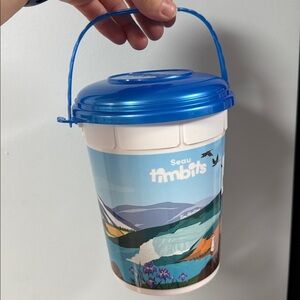 Tim Hortons | Kitchen | Tim Hortons Timbits Bucket Blue And White ...